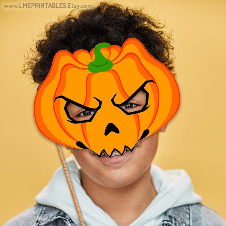 Pumpkin Mask Printable Halloween Costume Party PDF Skeleton - Etsy