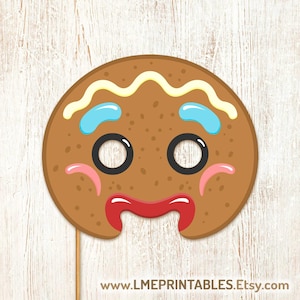 Gingerbread Man Mask Printable Christmas Cookie Costume Winter Party ...