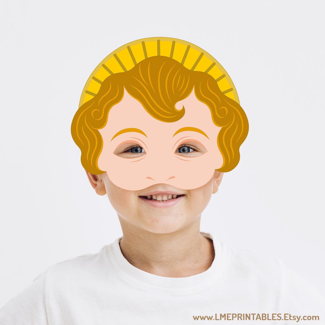 Baby Jesus Mask Printable Nativity Costume Christmas Scene Angel Cupid ...