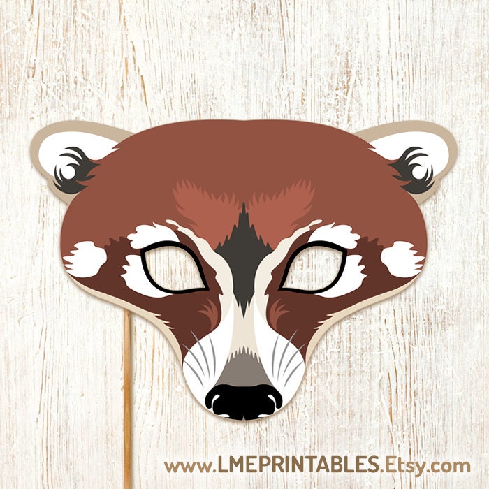 Coati Mask Printable South American Animal Costume Kid Adult Craft ...