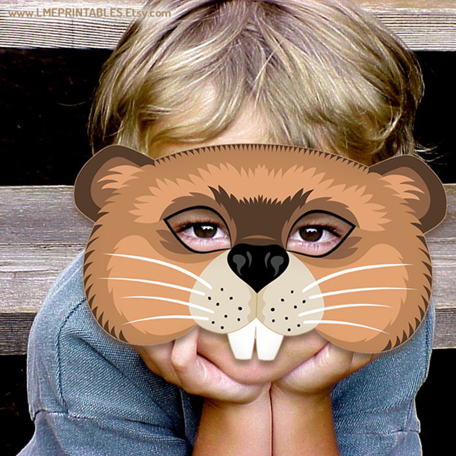 Beaver Printable Mask Castor Rodent Halloween Costume Woodland - Etsy