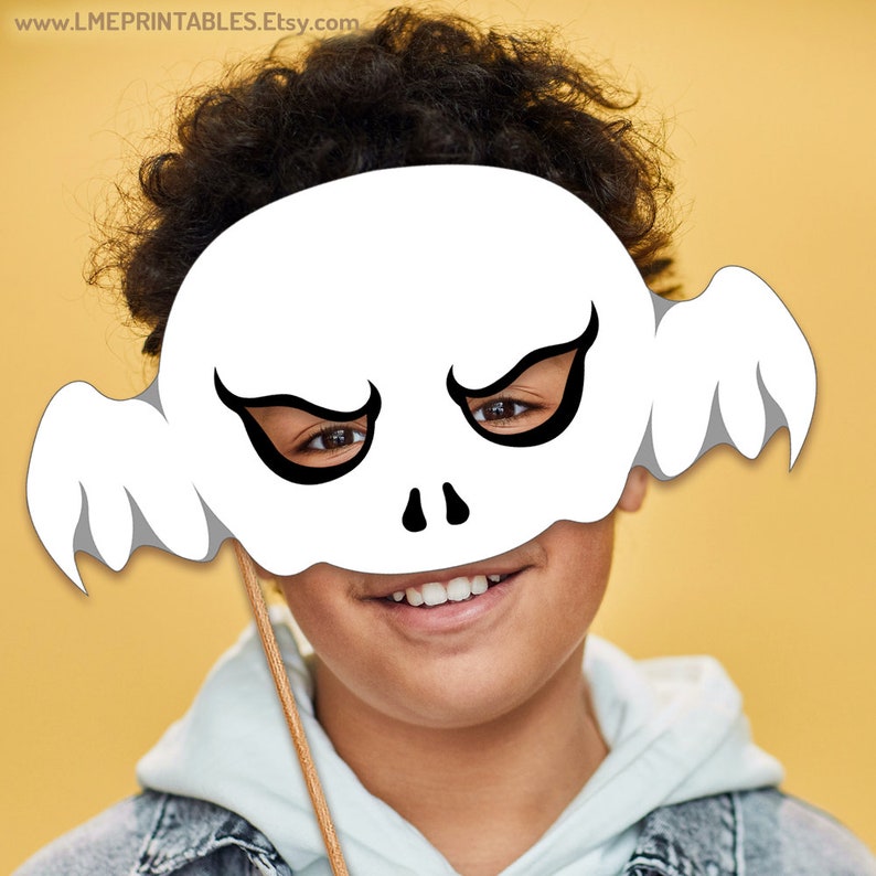Ghost Skull Mask Printable Halloween Baby Costume Party Boo Skeleton ...