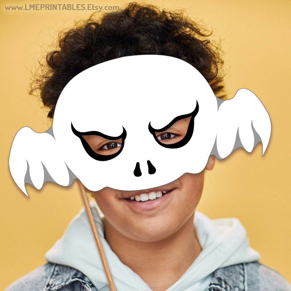 Ghost Skull Mask Printable Halloween Baby Costume Party Boo Skeleton ...