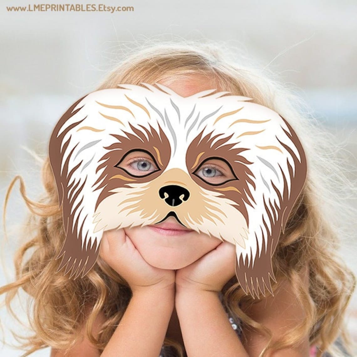 Shih Tzu Dog Mask Printable Halloween DIY Costume Masks Toy Puppy PDF ...