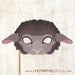Sheep Mask Printable Grey Costume Halloween Paper Farm Animal Nana ...