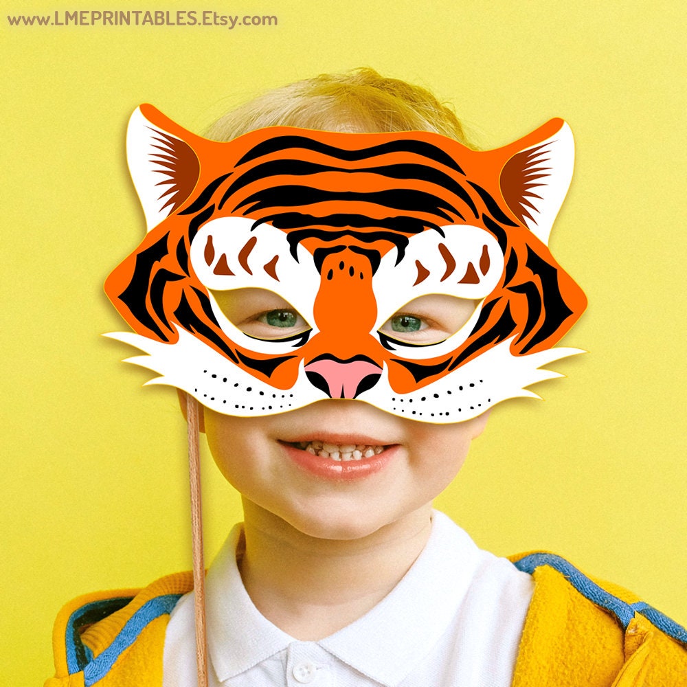Tiger Mask Printable Halloween Costume Animal Masks Jungle - Etsy UK