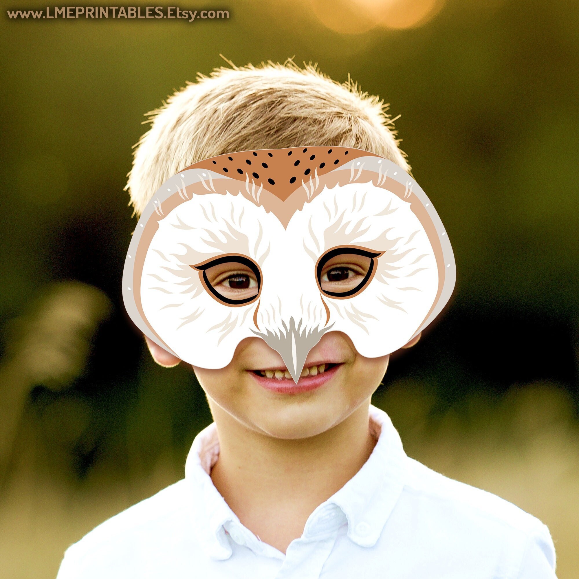 Barn Owl Mask Bird Printable Halloween Costume Party PDF Paper Craft ...