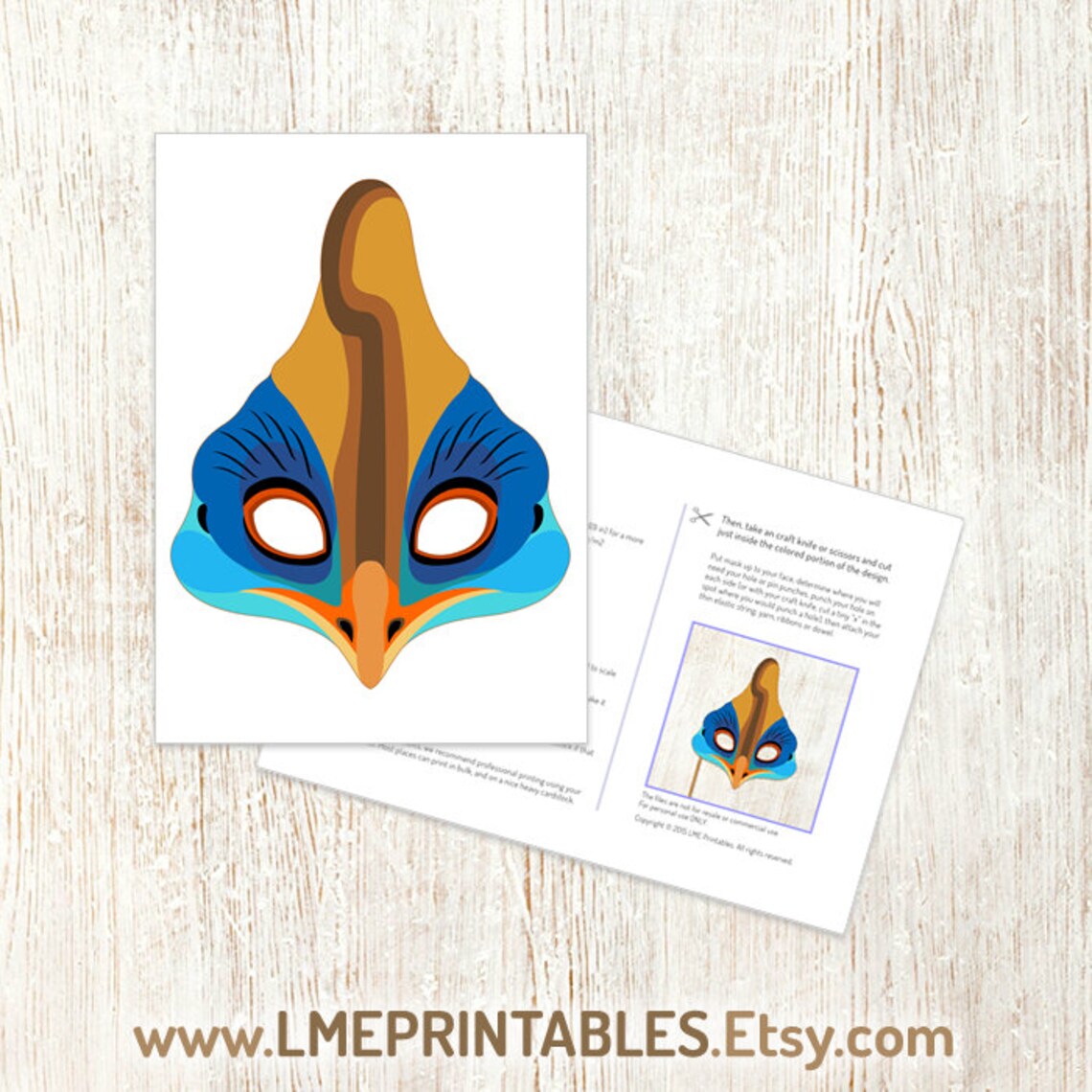 Cassowary Mask Printable Animal Bird Halloween Costume Paper Craft ...