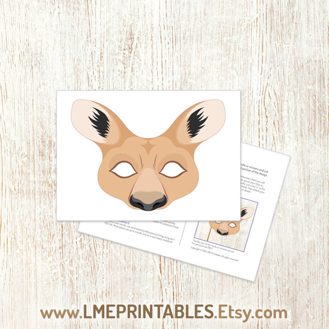 Kangaroo Mask Printable Halloween Costume Cute Australia - Etsy
