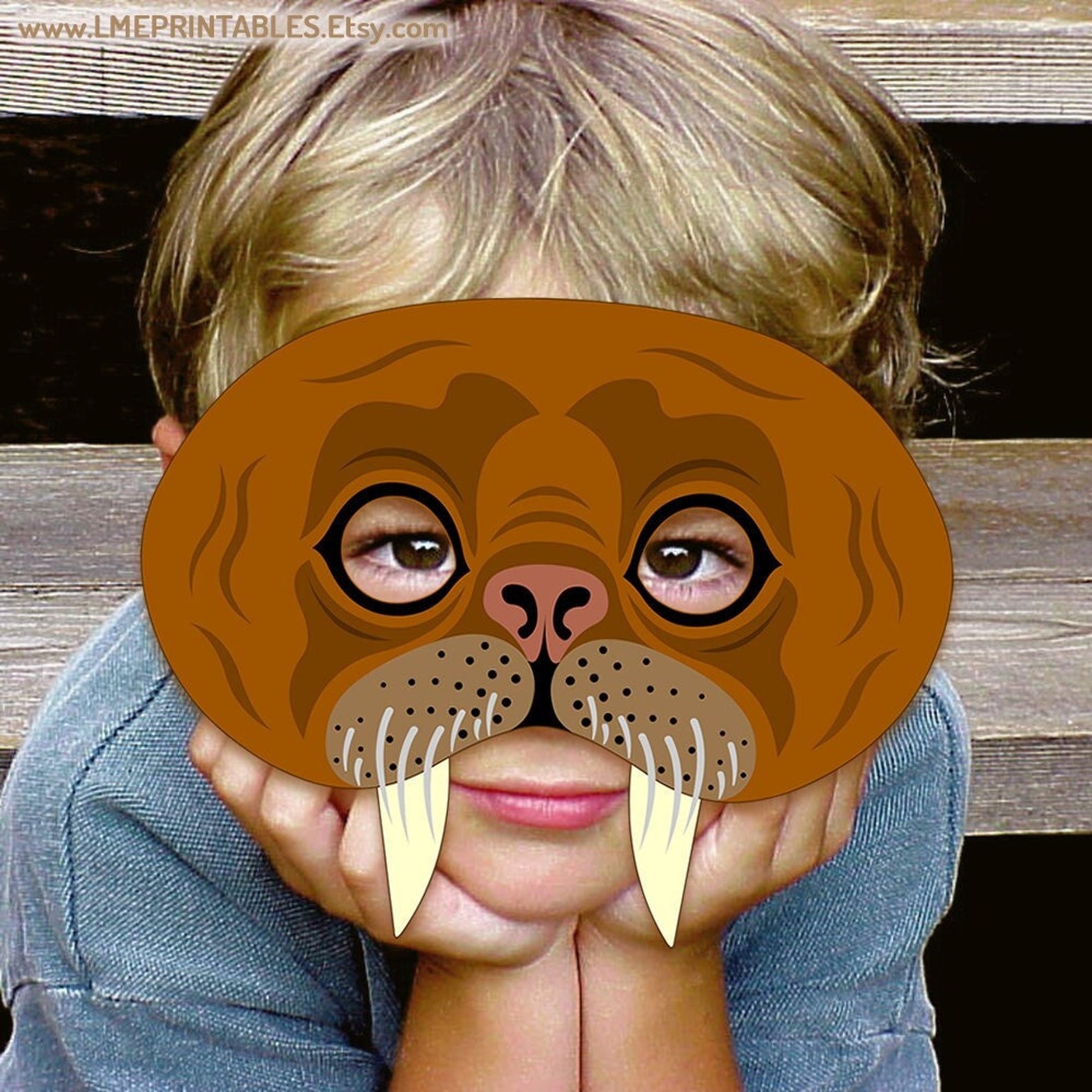 Walrus Mask Printable Halloween Animal Costume Kid Adult Template Pool ...