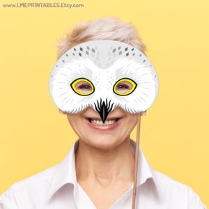 Snow Owl Mask Bird Printable Halloween Costume Party PDF Paper Craft ...