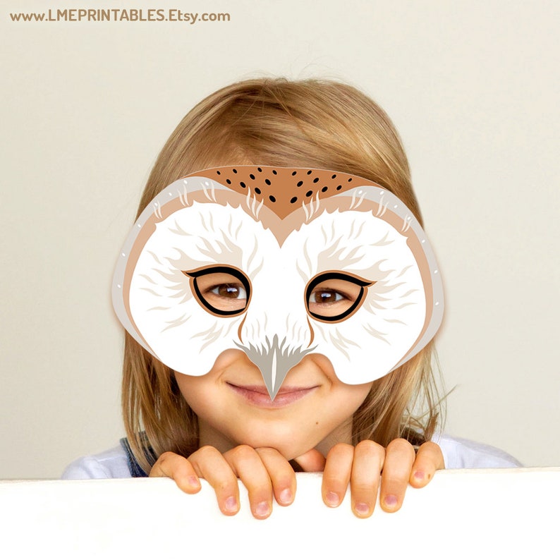 Barn Owl Mask Bird Printable Halloween Costume Party PDF Paper Craft ...