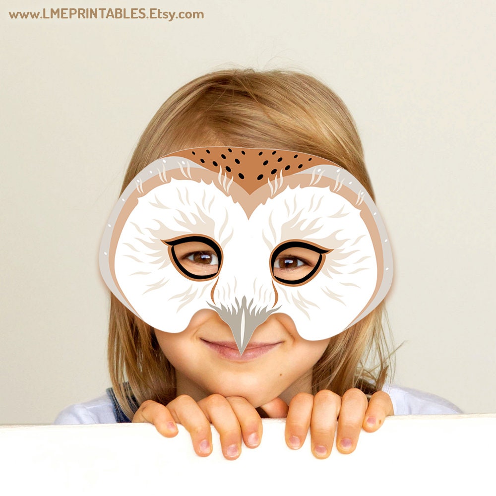 Barn Owl Mask Bird Printable Halloween Costume Party PDF Paper Craft ...