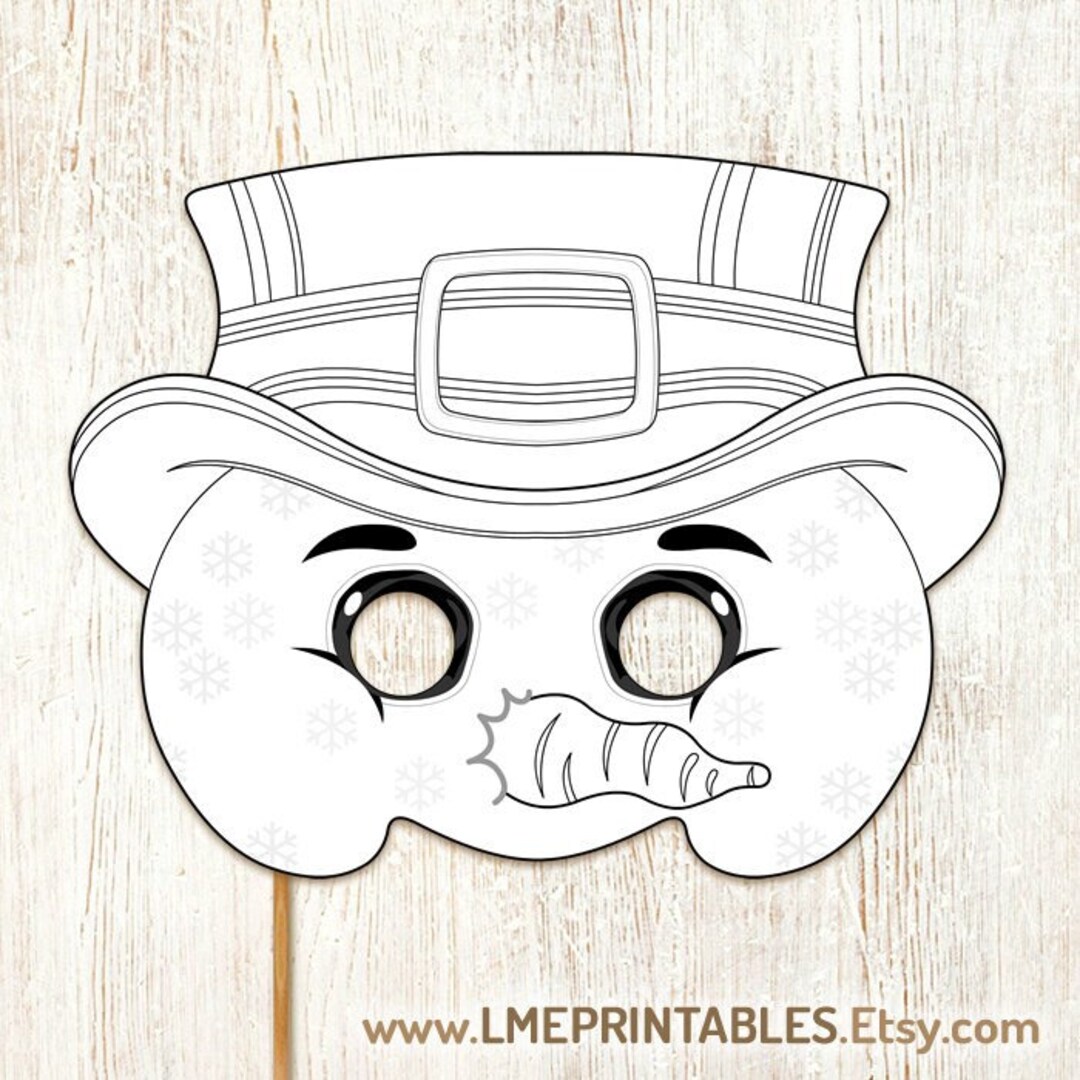 Snowman Coloring Mask Printable Halloween Costume Christmas Party Snow ...