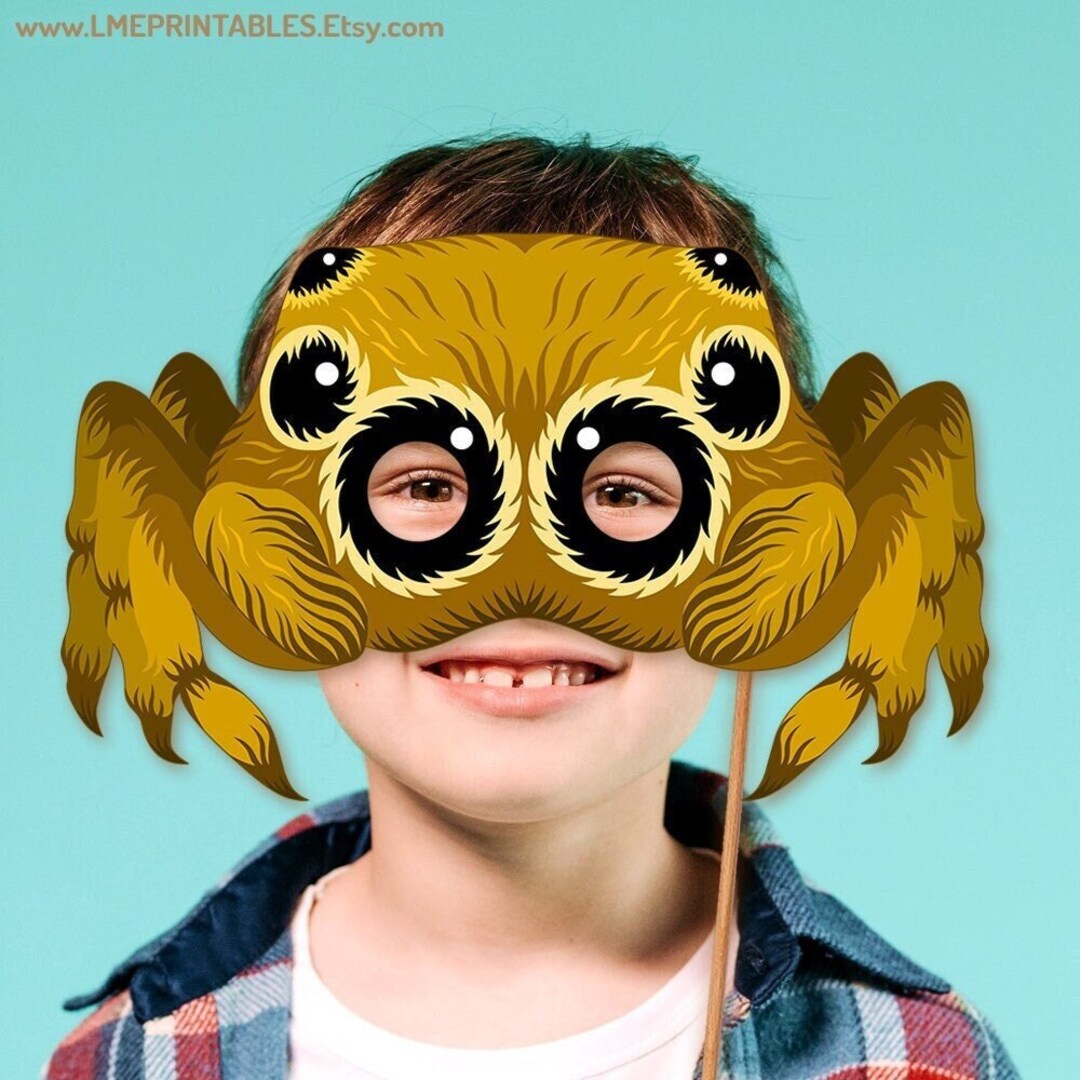 Tarantula Spider Mask Printable Halloween Jumping Bug Animal - Etsy