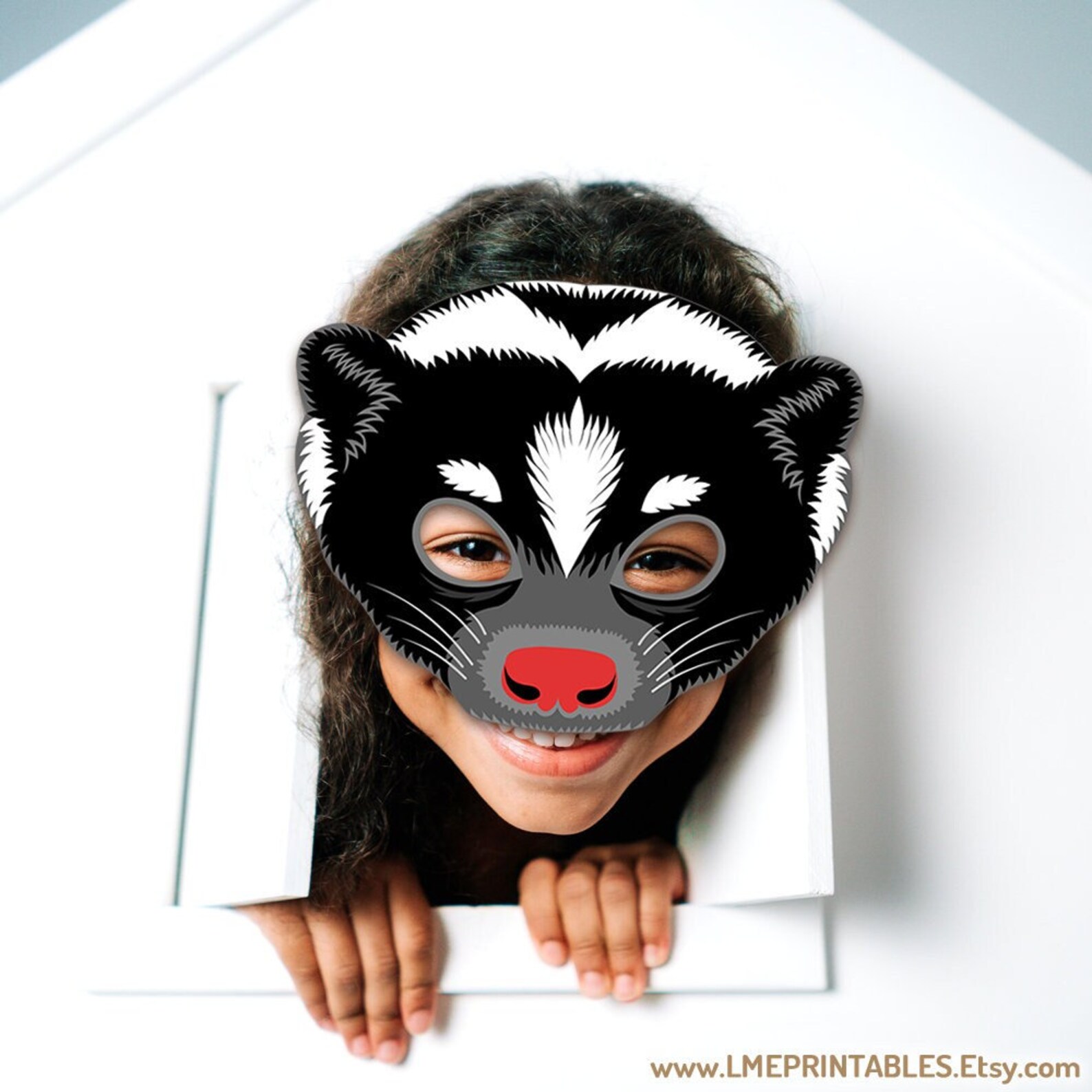Skunk Mask Printable Halloween Costume Animal Woodland Stink - Etsy