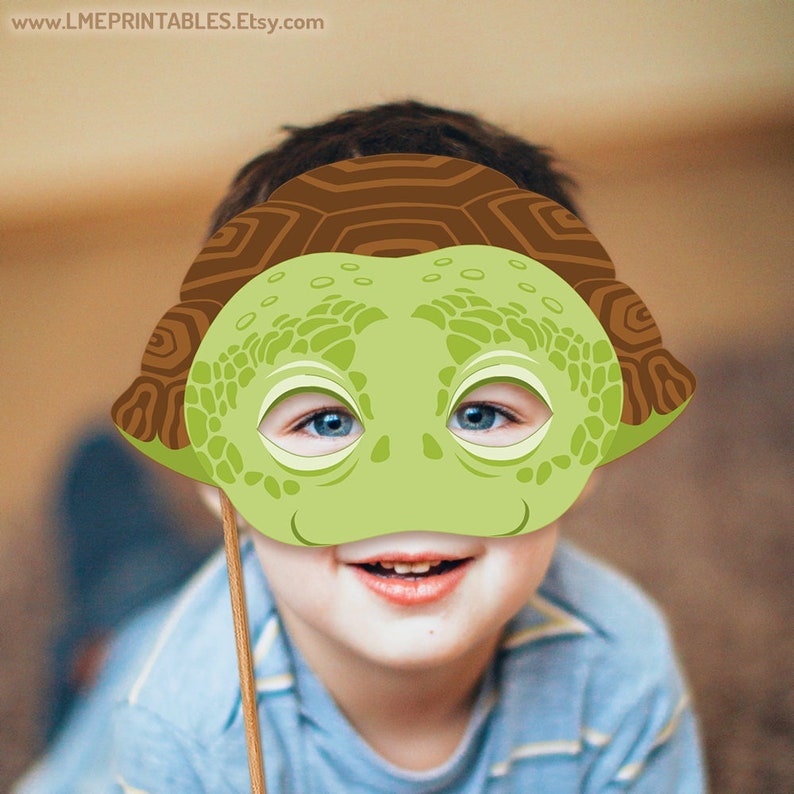 Tortoise Printable Mask Halloween Costume Animal Party Garden Turtle ...