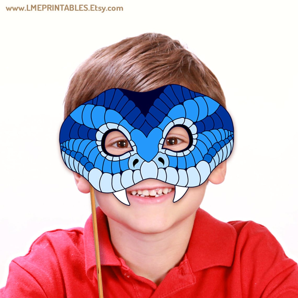 Blue Snake Printable Mask Halloween DIY Costume Reptile Lizard - Etsy
