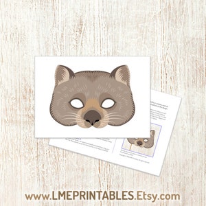 Wombat Mask Printable Halloween Costume Australia Animal Birthday Party ...