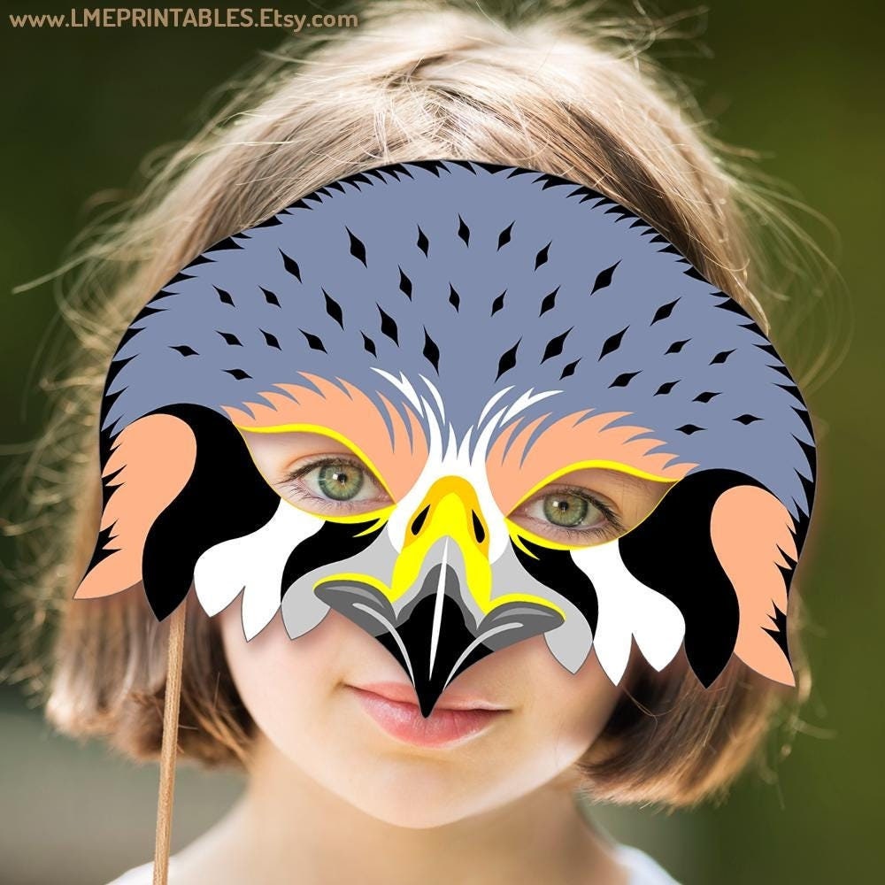 American Kestrel Mask Printable Halloween Costume Animal Bird Prey ...