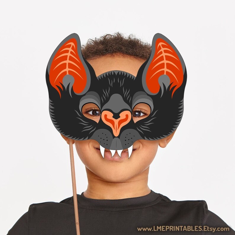 Bat Mask Printable Halloween Costume Vampire Animal Mask Rat Tasmanian ...