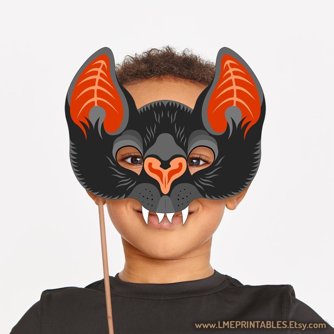 Bat Mask Printable Halloween Costume Vampire Animal Mask Rat Tasmanian ...