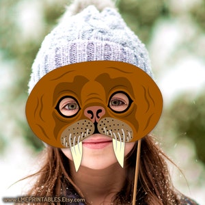 Walrus Mask Printable Halloween Animal Costume Kid Adult Template Pool ...