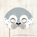 Seal Mask Printable Harbor Seal Gray Harp Halloween Costume Pool Party ...