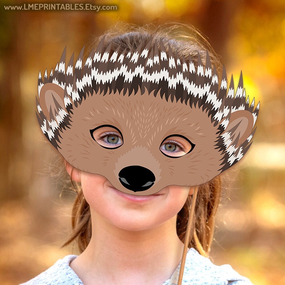 Crested Porcupine Mask Printable Halloween Costume Hedgehog Ash Paper ...