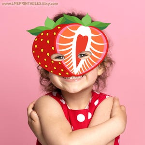 Strawberry Mask Printable Costume Food Activity Fruit School Halloween ...