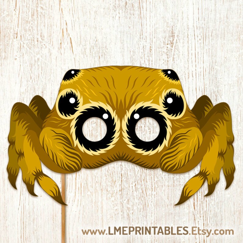 Tarantula Spider Mask Printable Halloween Jumping Bug Animal - Etsy
