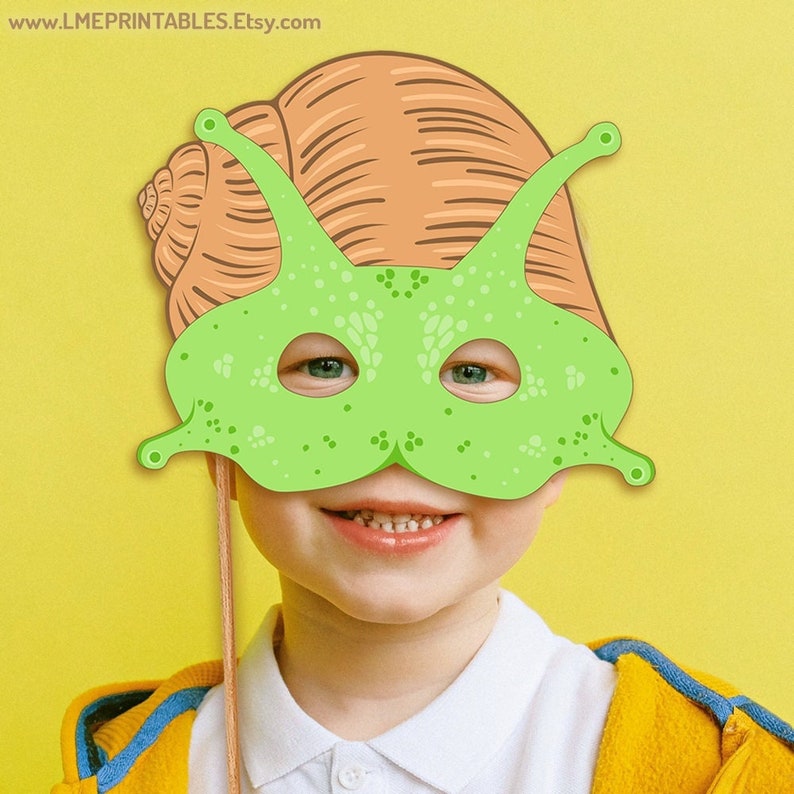 Snail Printable Mask Halloween Costume Animals Shell Masks - Etsy