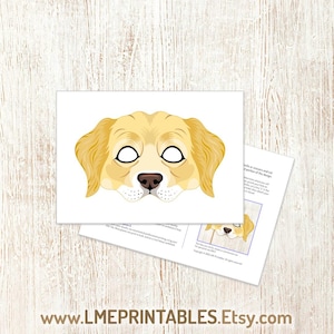 Golden Retriever Dog Mask Printable Costume Labrador Carnival Paper ...