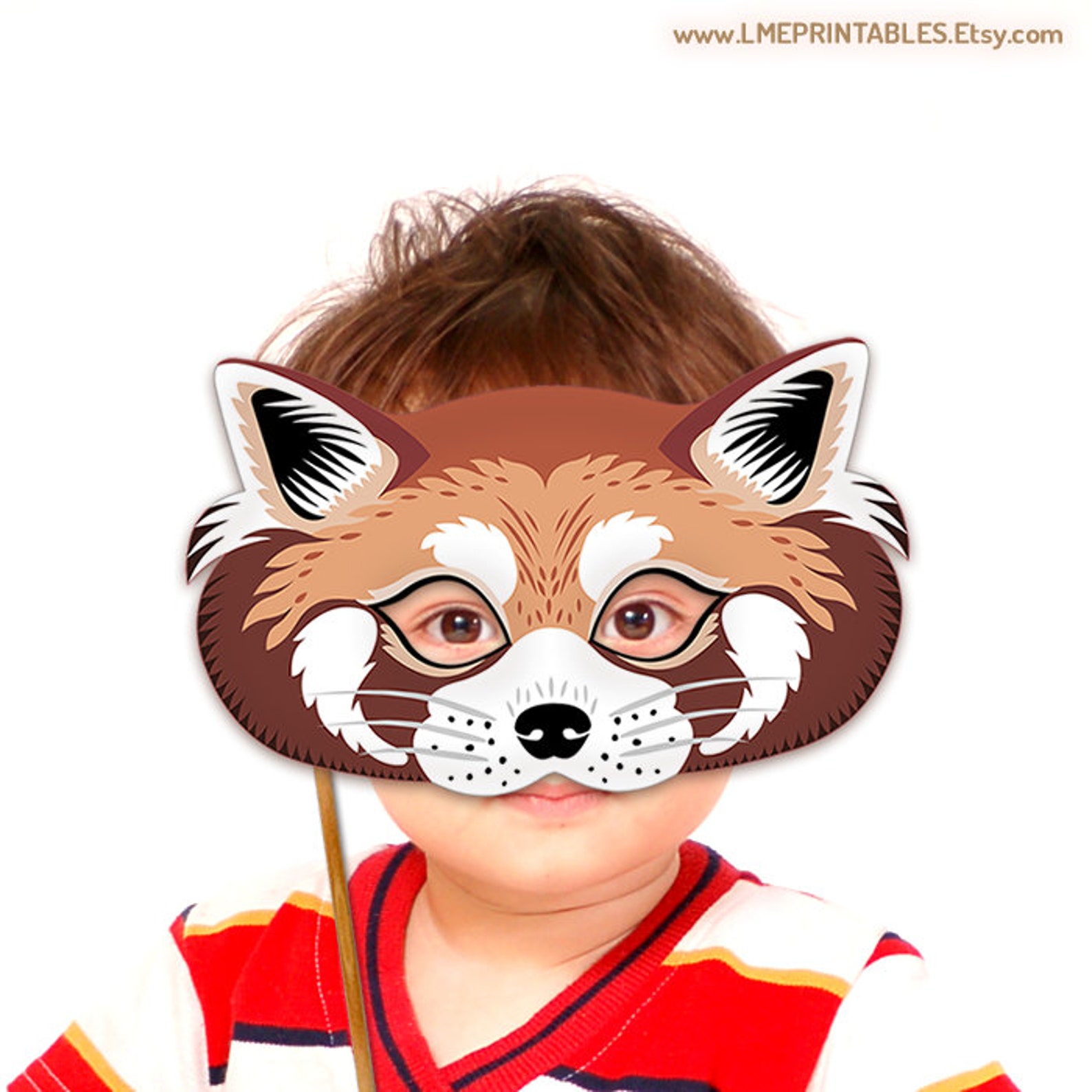 Red Panda Mask Printable Halloween Costume Asian Animals Masks | Etsy