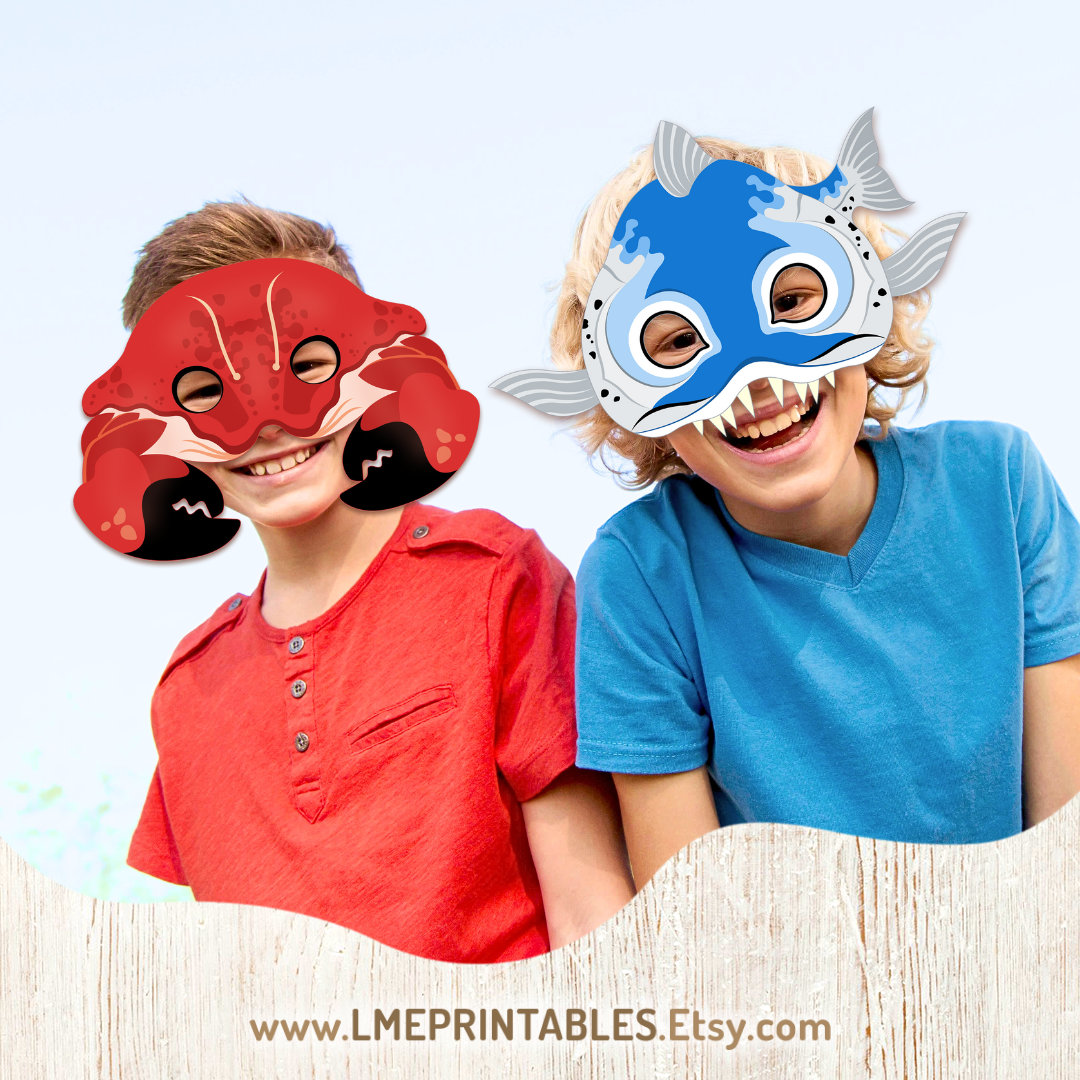 Barracuda Fish Mask Printable Carnival Costume Pool Party Favor ...