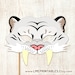 White Saber Tooth Tiger Mask Printable Costume Smilodon Prehistoric ...