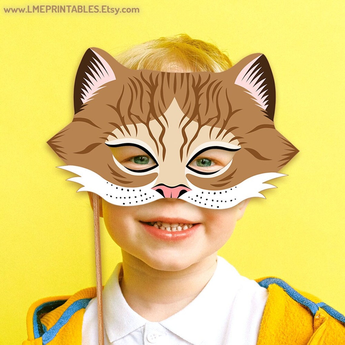 Tabby Cat Mask Printable Costume Halloween Party Favor Cute - Etsy