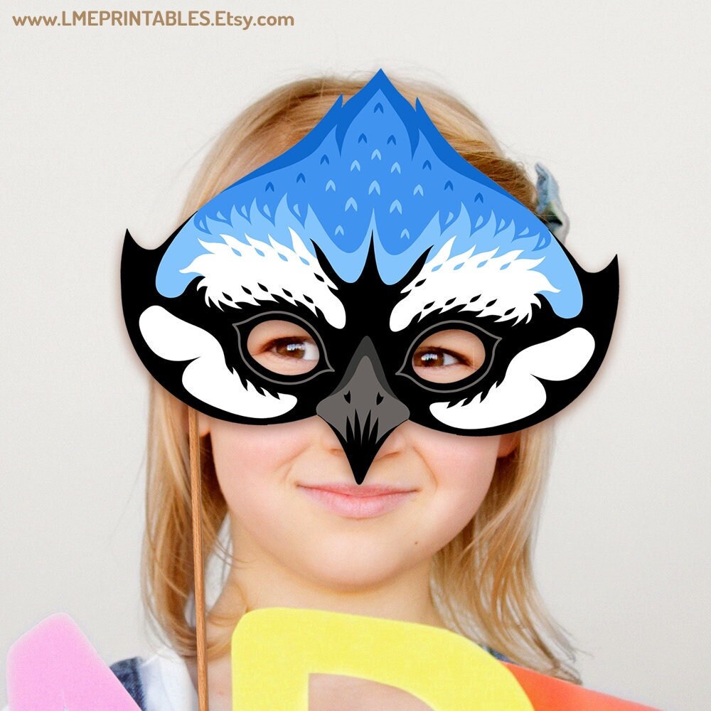 Blue Jay Bird Mask Printable Animal Masks Halloween Costume - Etsy UK