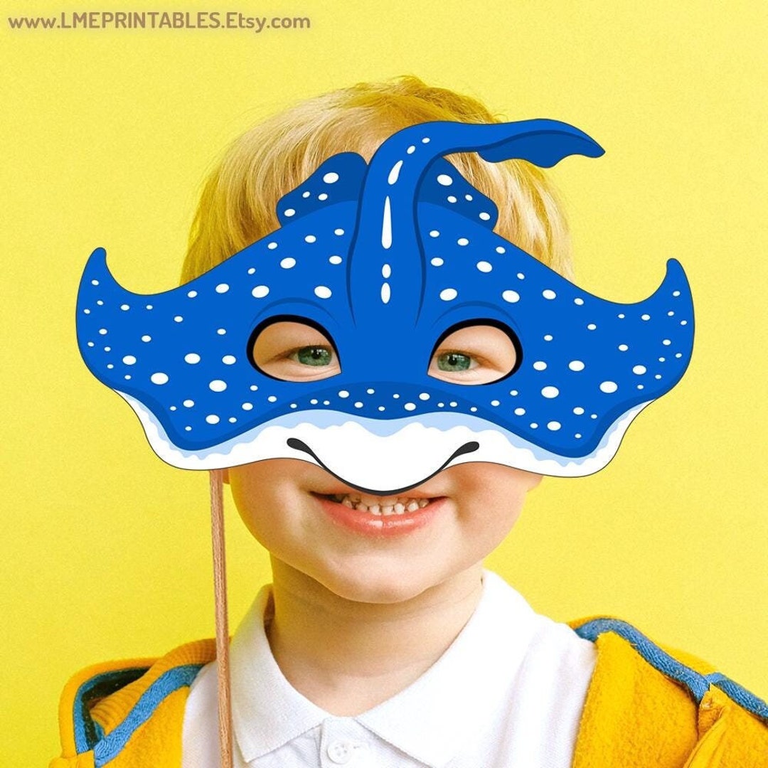 Ray Fish Mask Printable Fish Costume Spotted Eagle Manta Ray Stingray ...