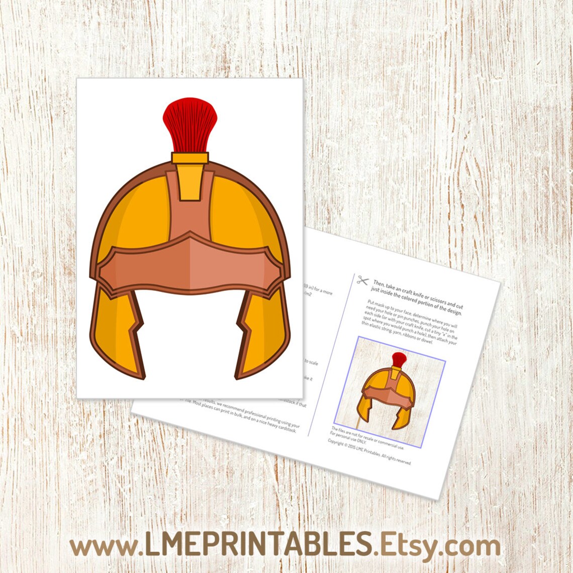 Ancient Helmet Mask Printable Halloween Gladiator Greek Roman Soldier ...