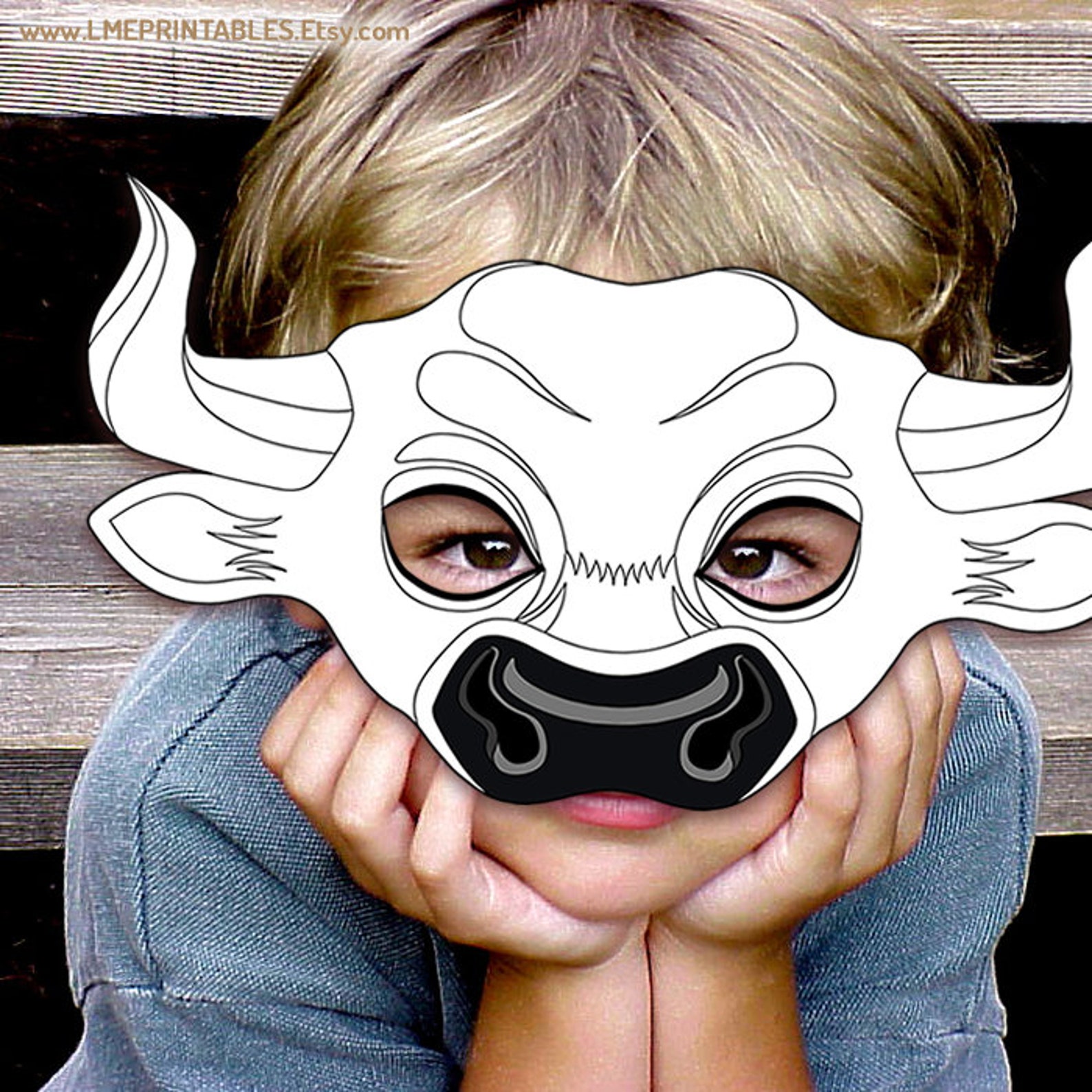 Bull Coloring Mask Printable Halloween Costume Colouring Ox Animal Farm ...