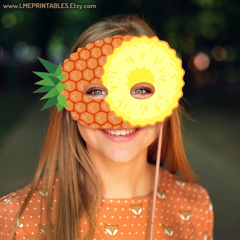 Pineapple Mask Printable Fruit Tropical Activity School Halloween ...