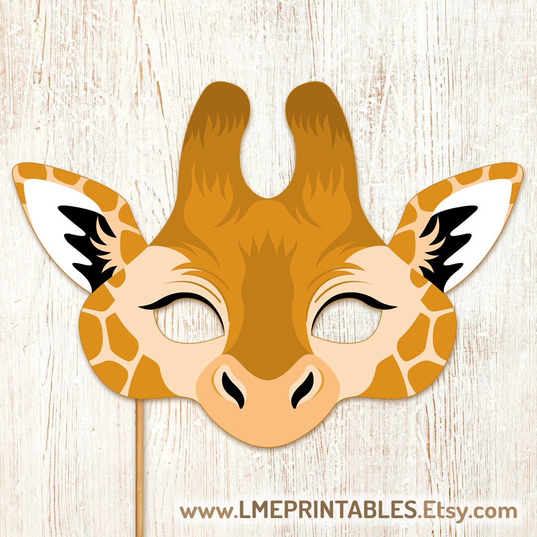 Giraffe Printable Mask Costume Safari Animal Africa Photo Booth ...