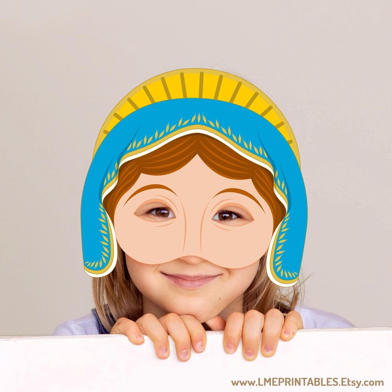 Virgin Mary Mask Printable Christmas Costume Nativity Manger Scene ...