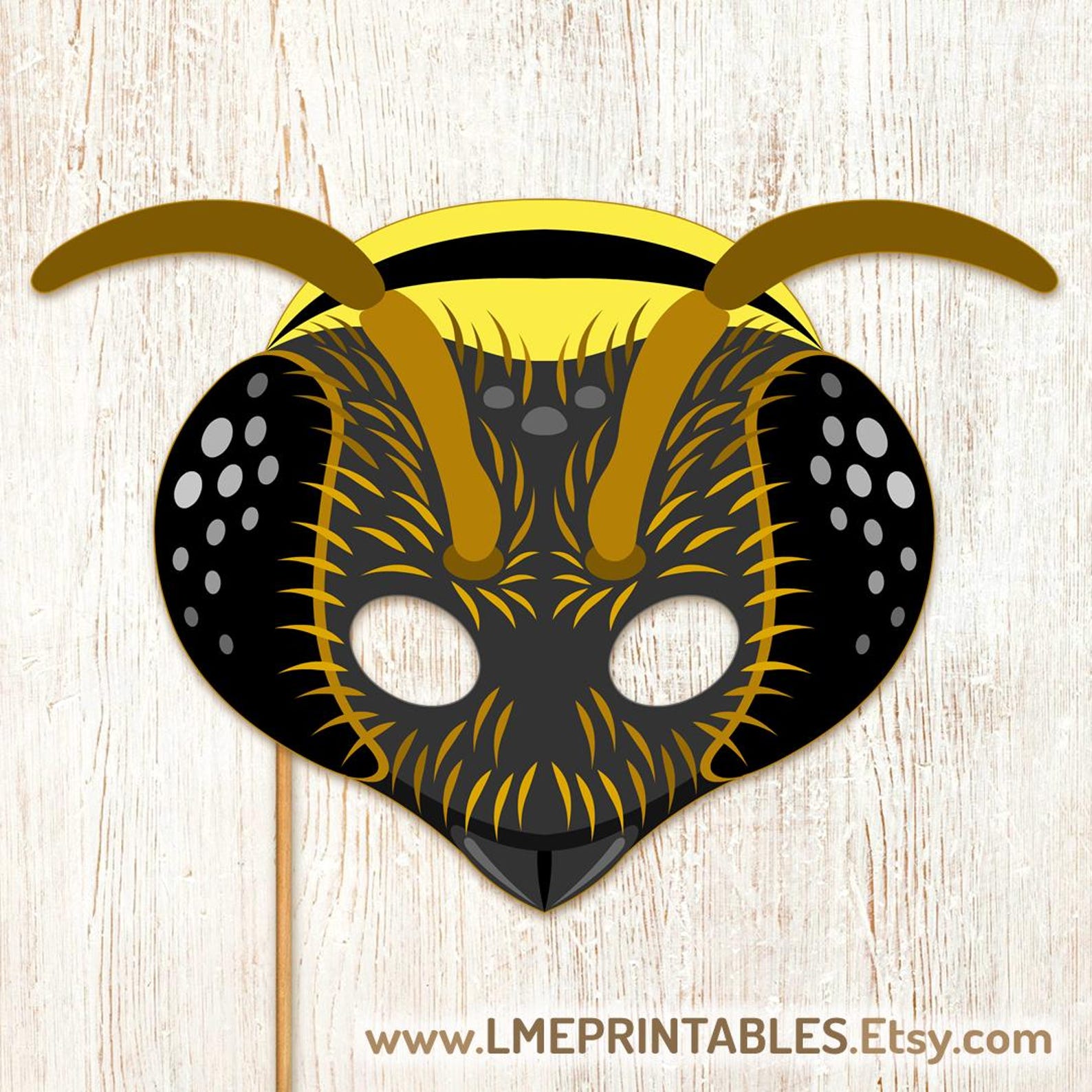 Bee Mask Printable Bumblebee Costume Insect Animal Bug Activity School ...