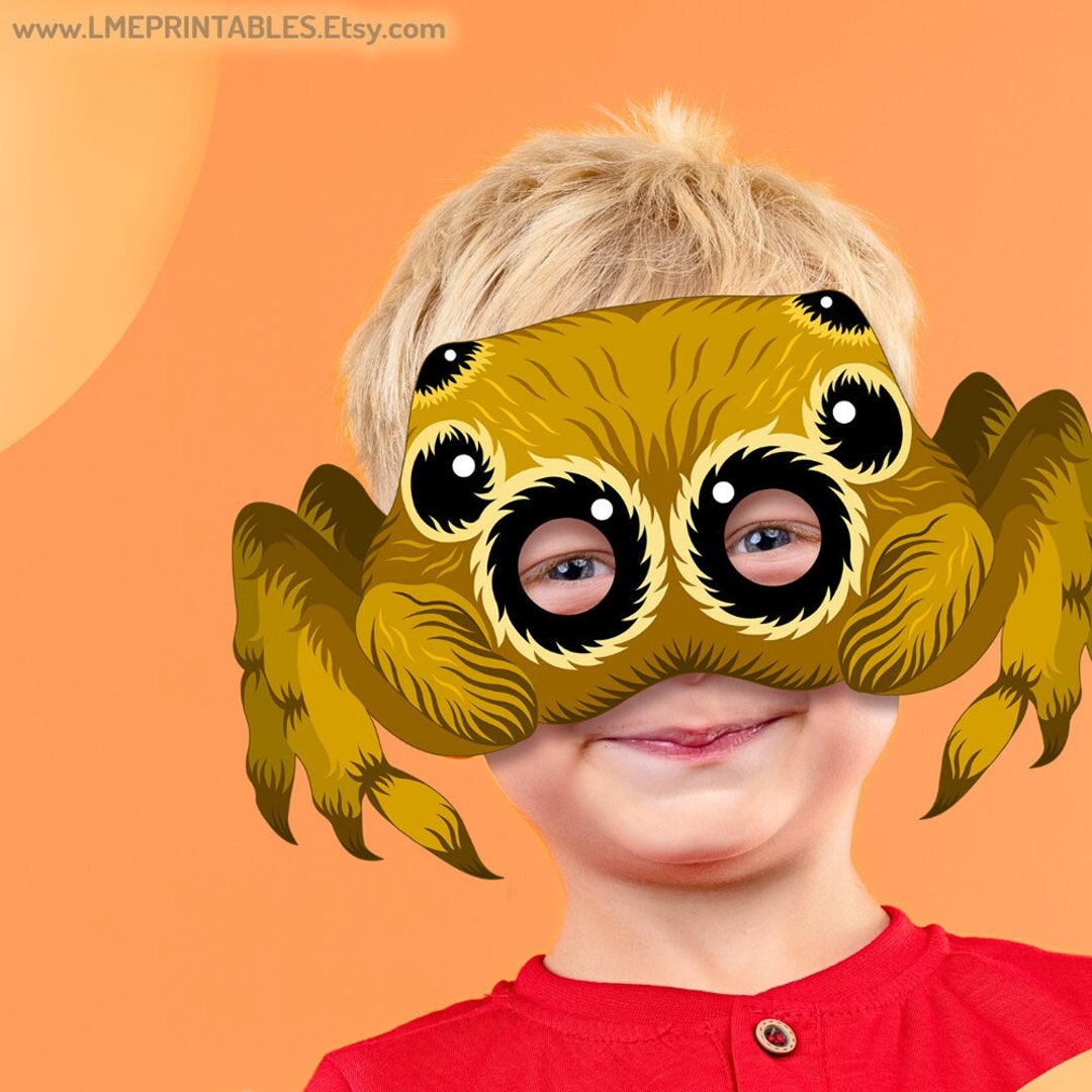 Tarantula Spider Mask Printable Halloween Jumping Bug Animal - Etsy