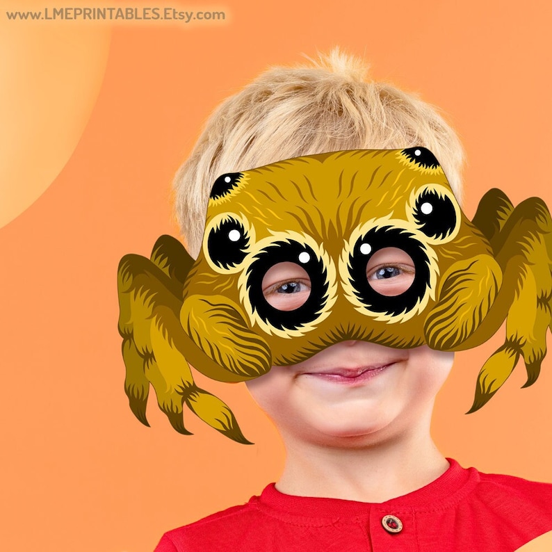 Tarantula Spider Mask Printable Halloween Jumping Bug Animal DIY ...