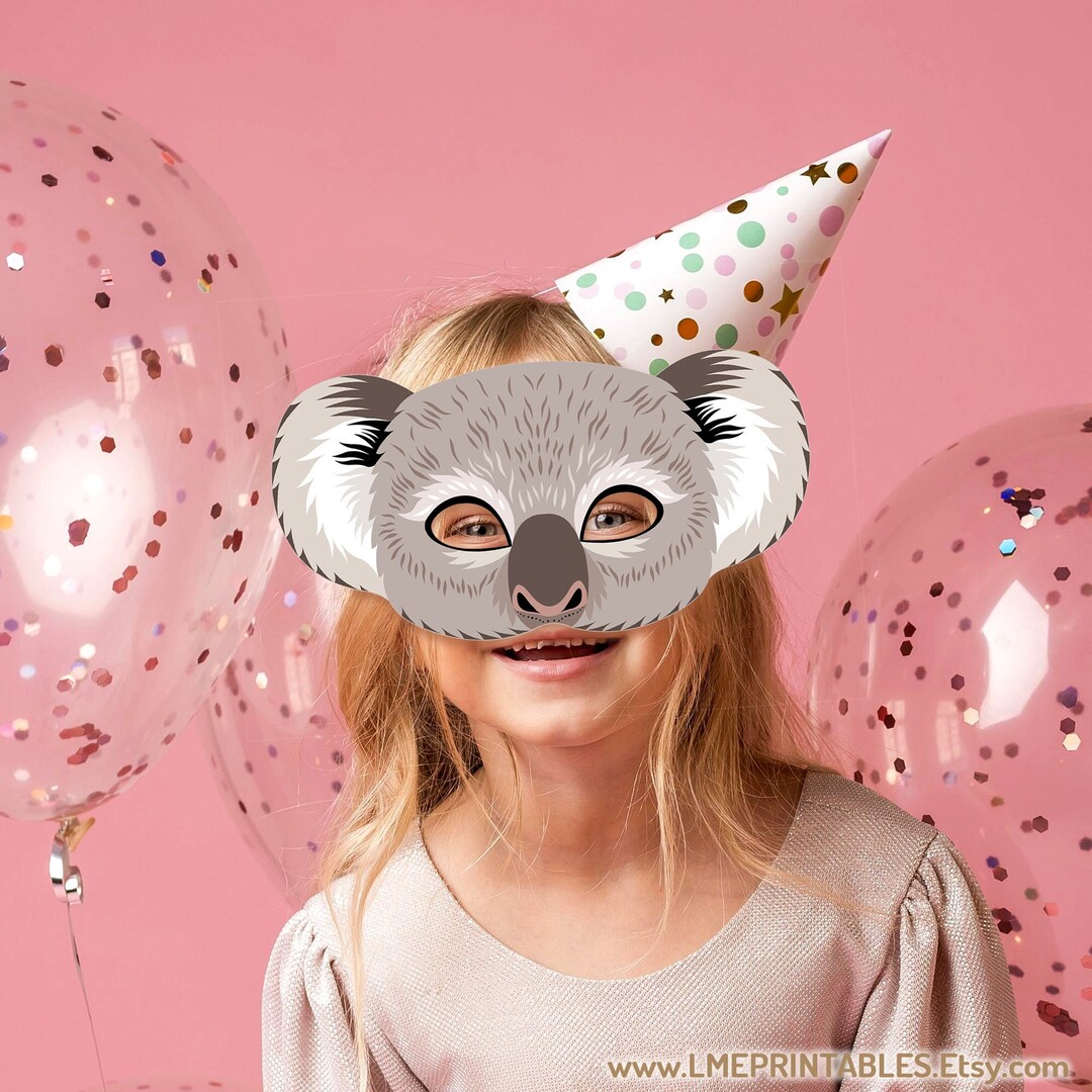 Koala Printable Mask Halloween Costume Kids Adults Gray Bear Australian ...