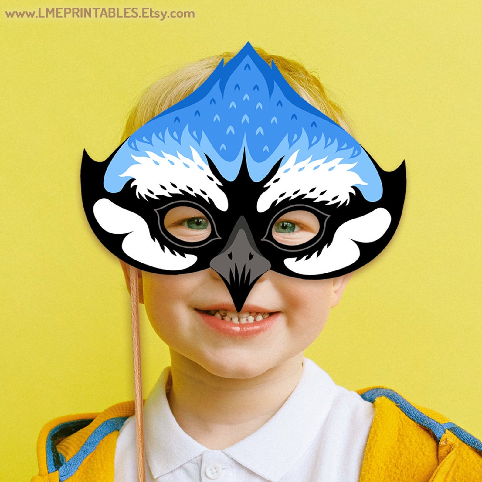 Blue Jay Bird Mask Printable Animal Masks Halloween Costume - Etsy