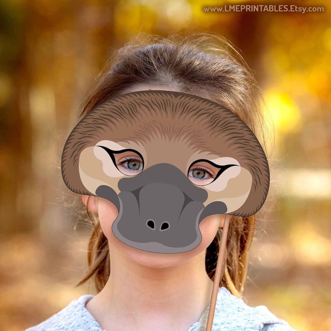 Platypus Mask Printable Carnival DIY Costume Duck Bird Party Favor ...